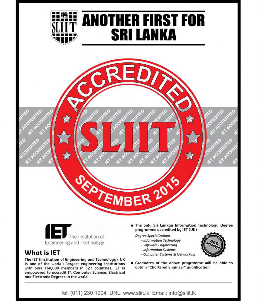 The First in Sri Lanka to be accredited by IET, UK | SLIIT