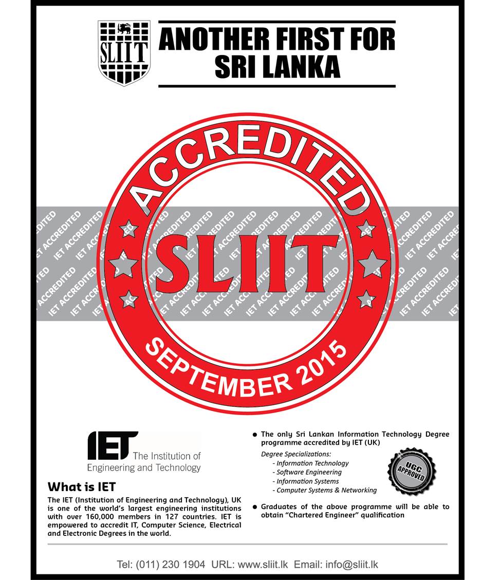 The First in Sri Lanka to be accredited by IET, UK | SLIIT