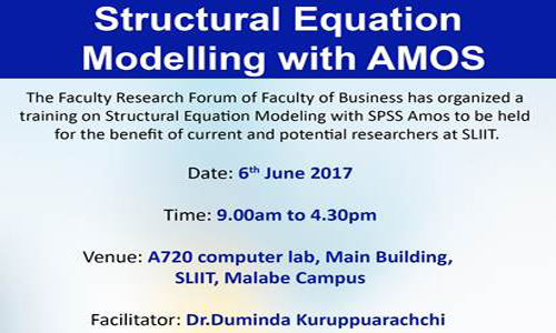 Training – Structural Equation Modeling with Amos | SLIIT