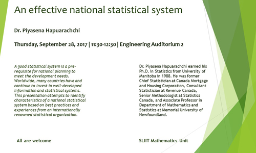An effective national statistical system | SLIIT